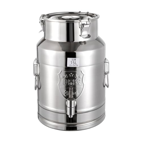 304 Stainless Steel Milk Can with Spigot, 15 Liter Milk Bucket Wine ...