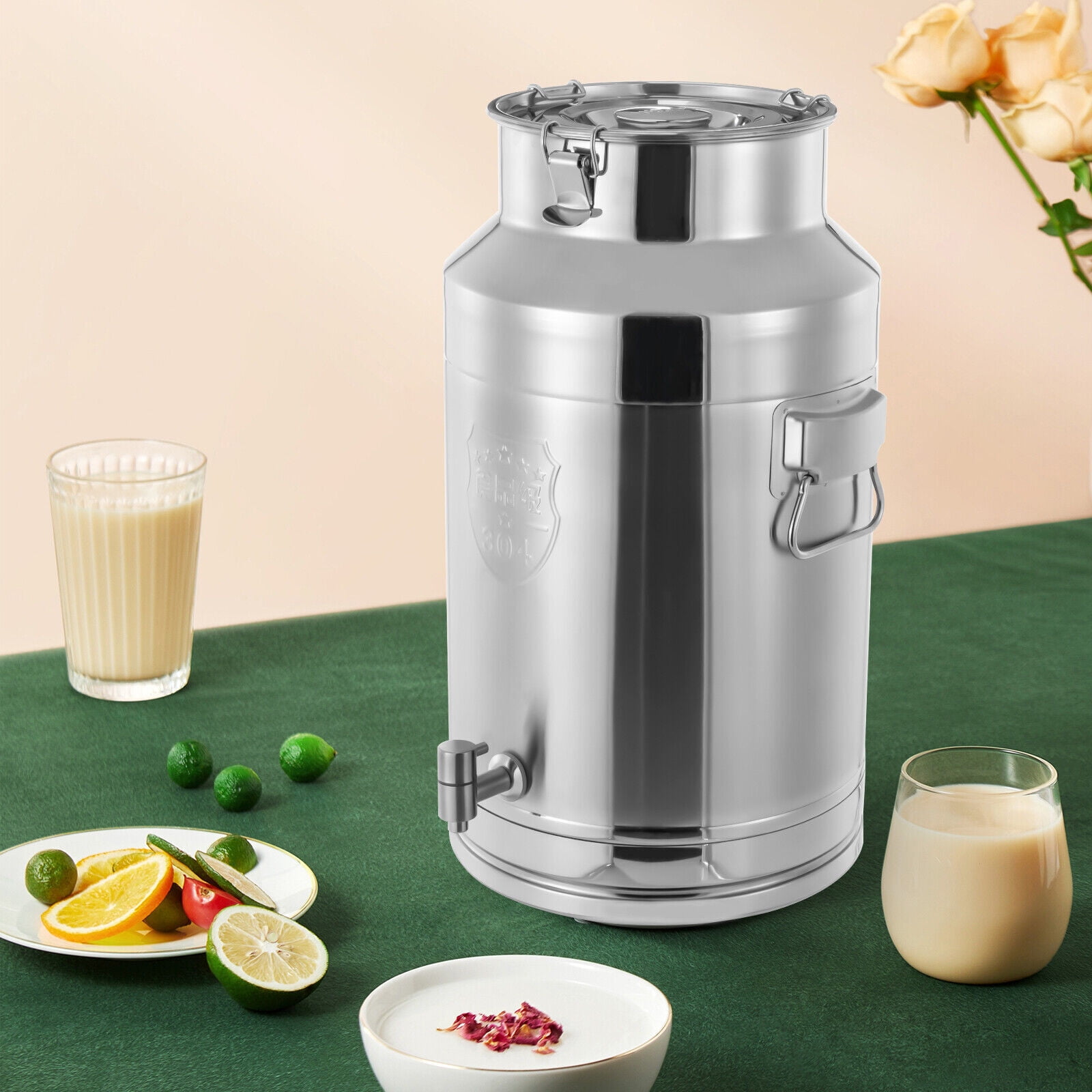 304 Stainless Steel Milk Can with Spigot 35 Liter Water Beverage Drink ...