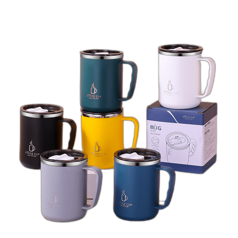 304 Stainless Steel Mug Double-Layer Coffee Milk Scale Mouth Cup Creative Insulation Tea Cup ...