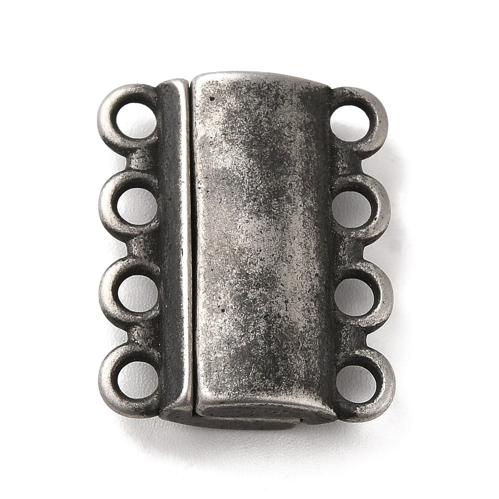 304 Stainless Steel Multi-Strands Magnetic Slide Clasps 4-Strand 8-Hole ...