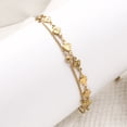 304 Stainless Steel Multi-strand Link Chain Anklets Heart Real 18K Gold ...