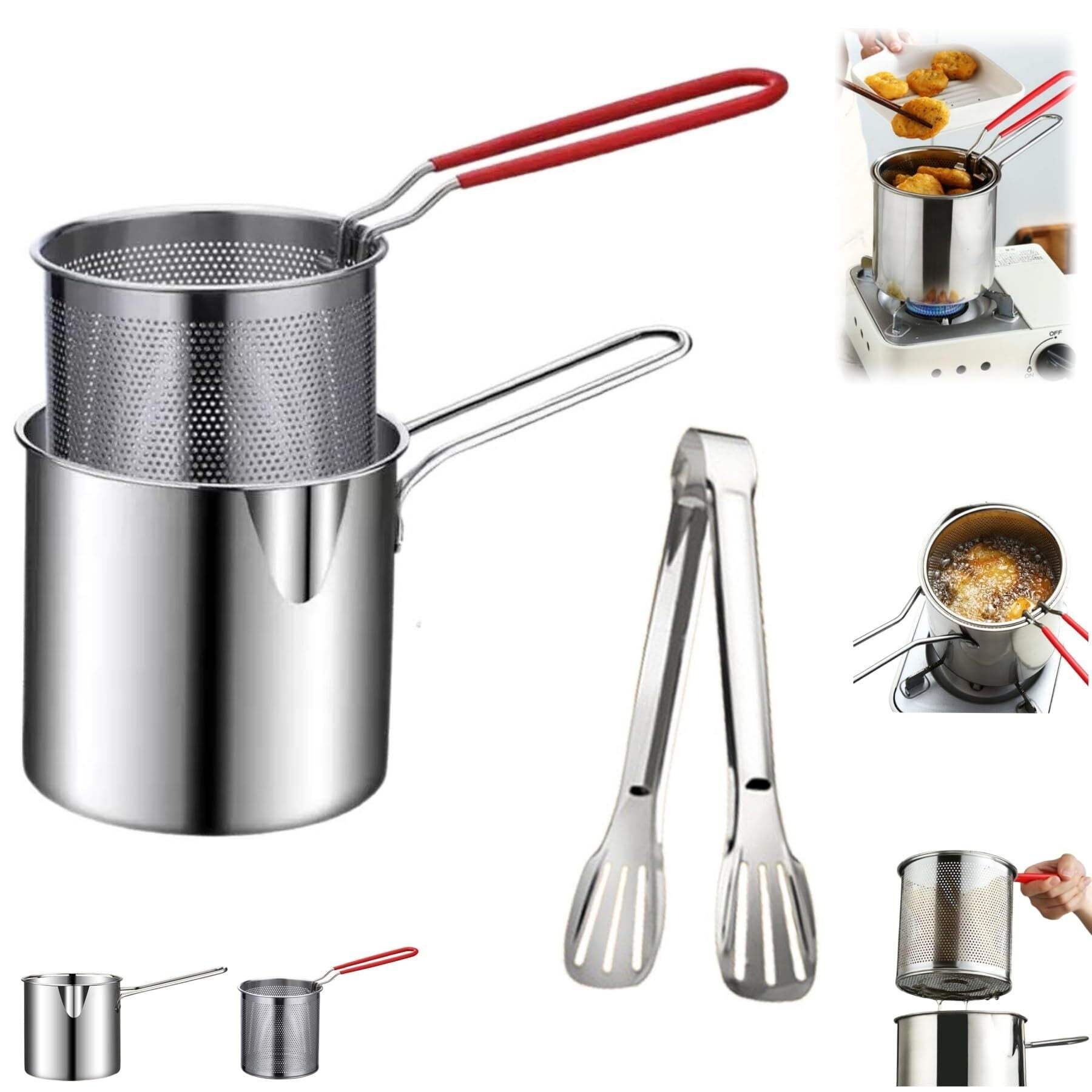 304 Stainless Steel Multifuntional Fryer,2-in-1 304 Stainless Steel ...