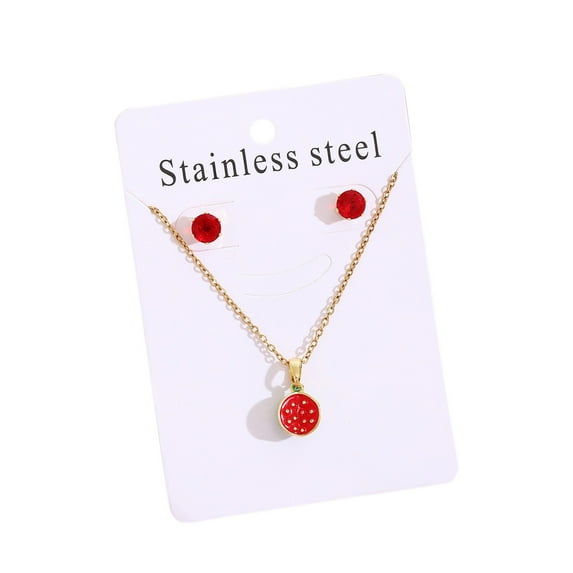 A 304 Stainless Steel Necklace And Earrings Set, Delicate Collarbone ...