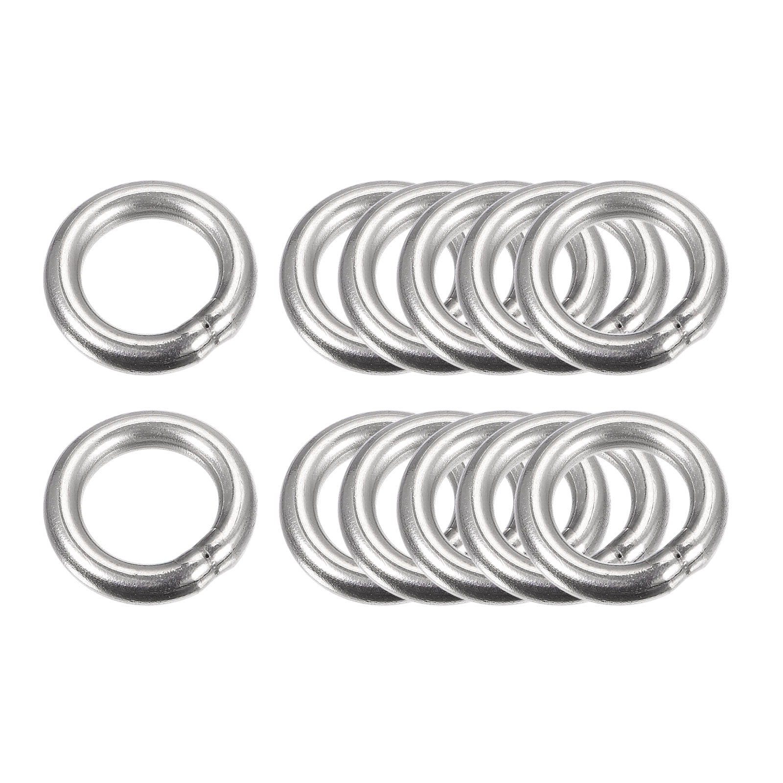 304 Stainless Steel O Rings, 12 Pack 20mm Outer Dia. 4mm Thick Welded O ...