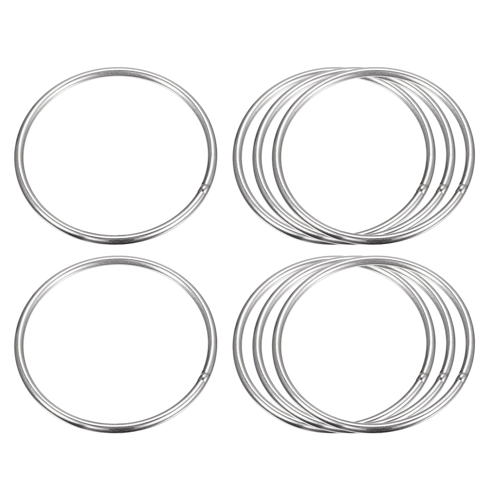 304 Stainless Steel O Rings, 8 Pack 60mm Outer Dia. 3mm Thick Welded O ...