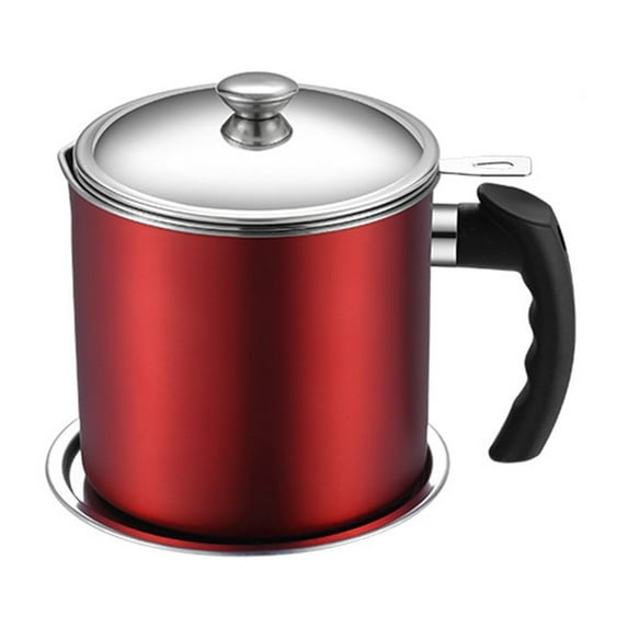 304 Stainless Steel Oil Pot with Strainer, Large Capacity Leak-Proof ...