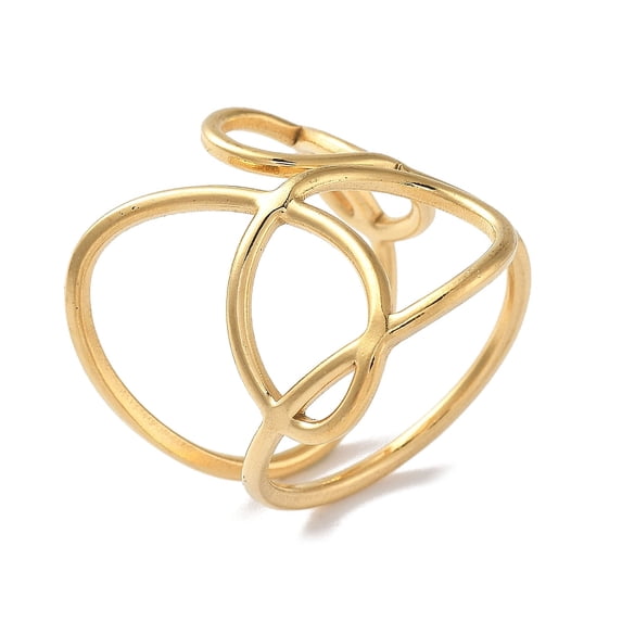 304 Stainless Steel Open Cuff Rings for Women Irregular Geometry Real ...