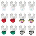 304 Stainless Steel Open Cuff Rings with Glass Pendant Heart Mixed ...