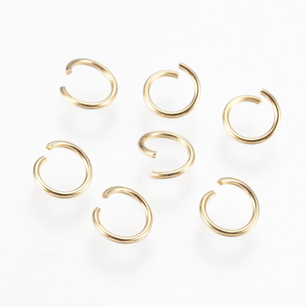 304 Stainless Steel Open Jump Rings Golden 21 Gauge 6x0.7mm Inner ...