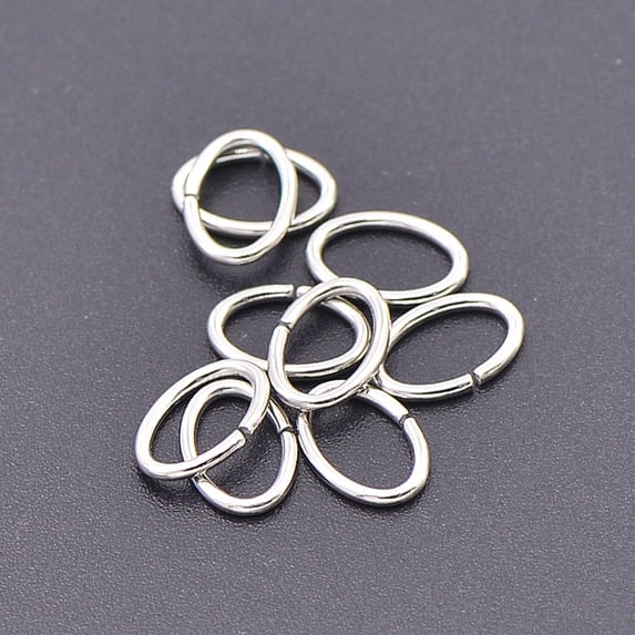304 Stainless Steel Open Jump Rings Oval Stainless Steel Color 18 Gauge ...
