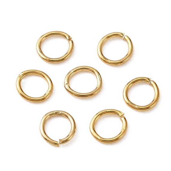 304 Stainless Steel Open Jump Rings Round Real 18K Gold Plated 4x0.6mm ...
