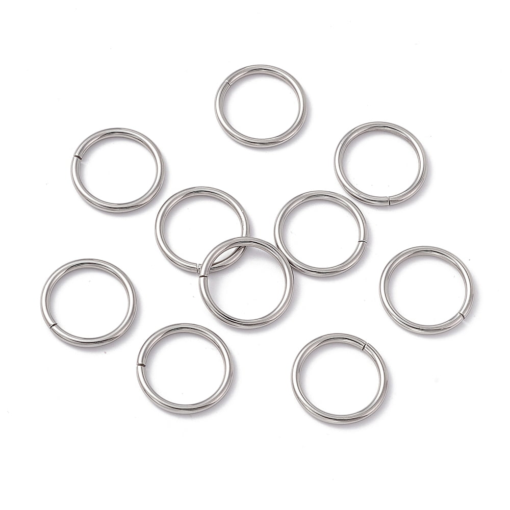 304 Stainless Steel Open Jump Rings Saw Cut Round Stainless Steel Color ...