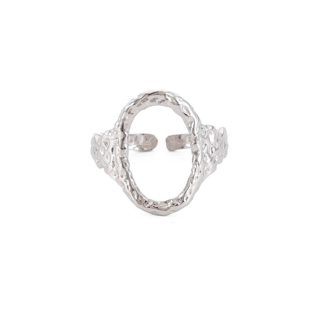 304 Stainless Steel Open Oval Wide Cuff Ring for Women Stainless Steel ...