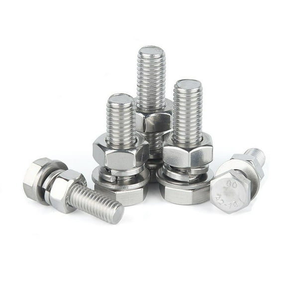 304 Stainless Steel Outer Hex Screw Bolt with washer Nut External ...