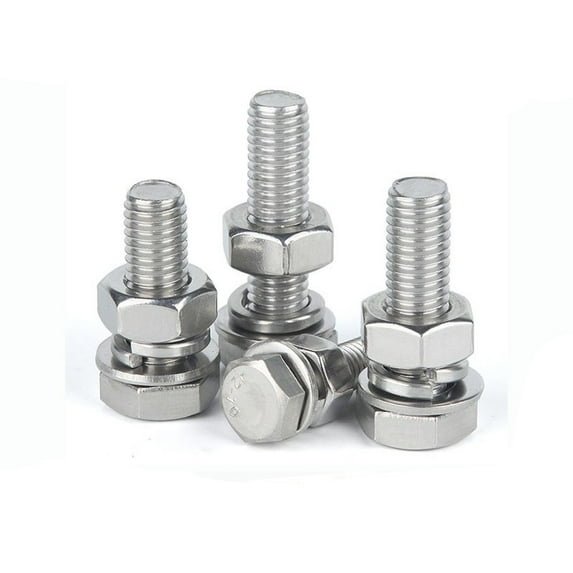 304 Stainless Steel Outer Hex Screw Bolt with washer Nut External ...