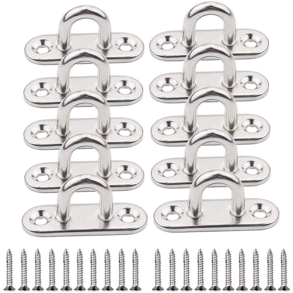 304 Stainless Steel Pad Eye Plate U Hooks ,10Pcs M5 Ceiling Hook ...