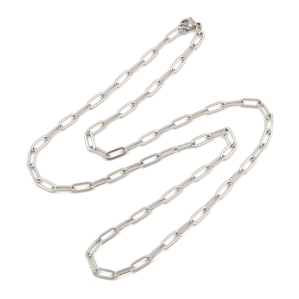 304 Stainless Steel Paperclip Chain Necklace for Women Stainless Steel ...