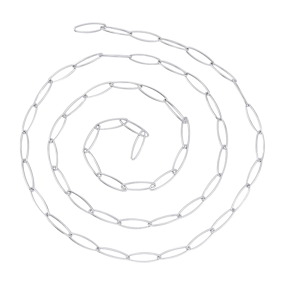 304 Stainless Steel Paperclip Chains Drawn Elongated Cable Chain ...