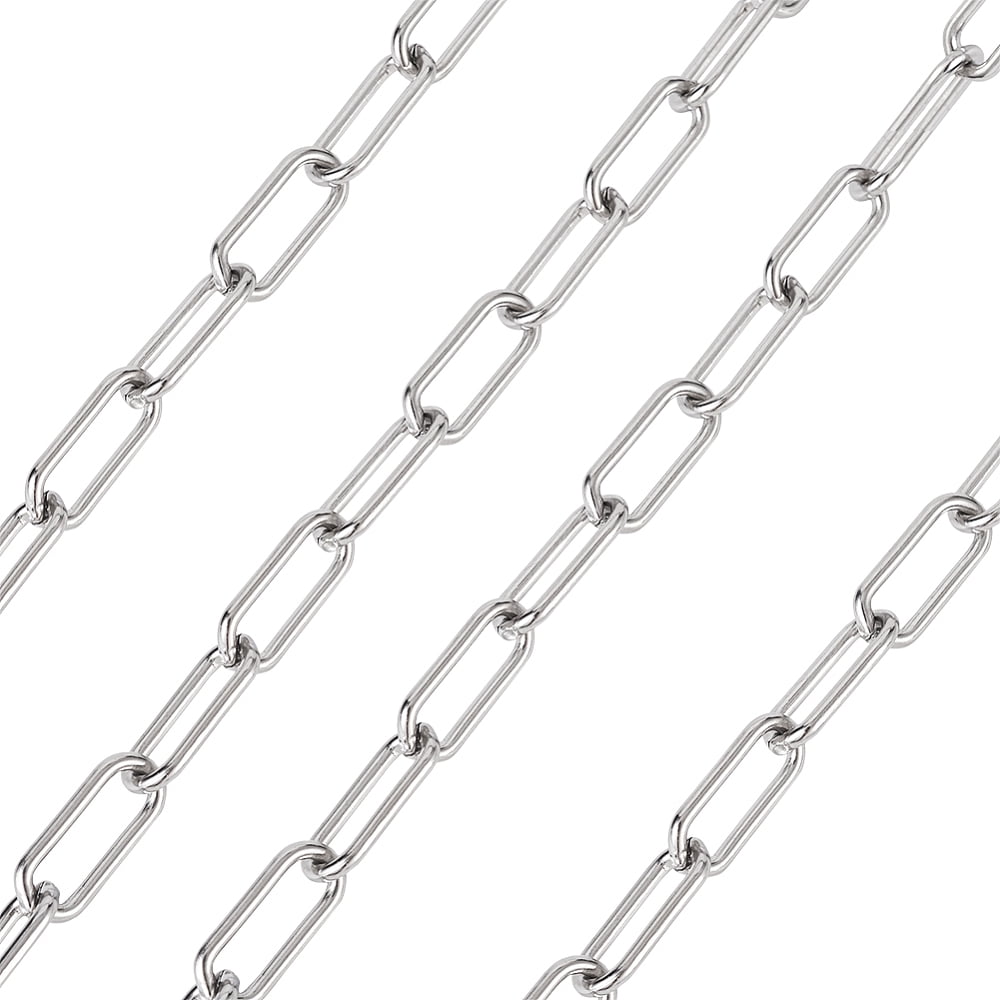 304 Stainless Steel Paperclip Chains Drawn Elongated Cable Chains ...