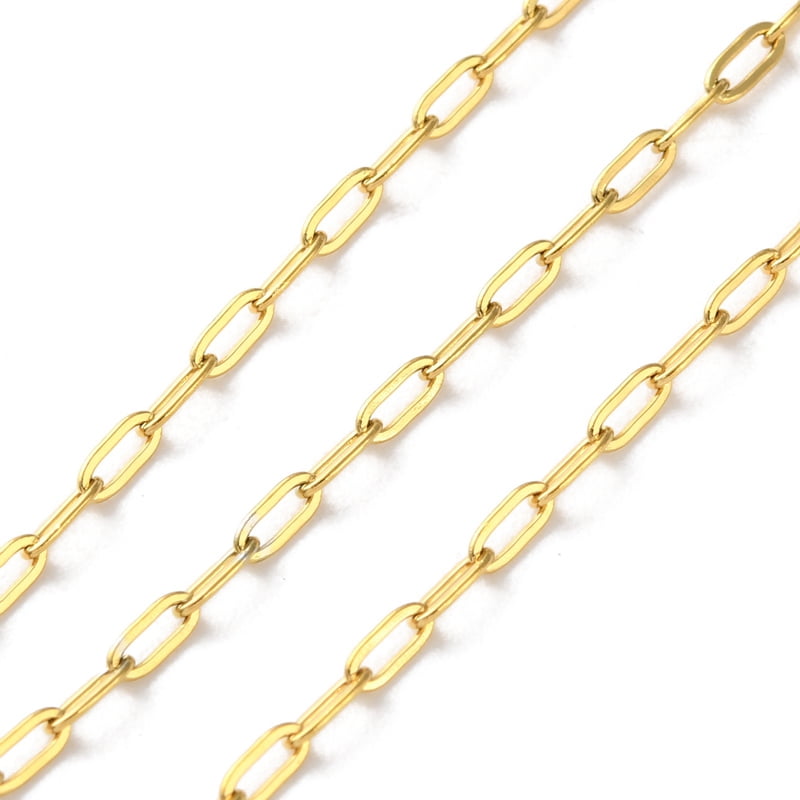 304 Stainless Steel Paperclip Chains Soldered with Spool Ion Plating(IP ...