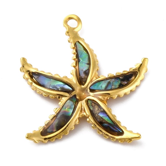 304 Stainless Steel Pave Natural Paua Shell/Abalone Shell Pendants ...