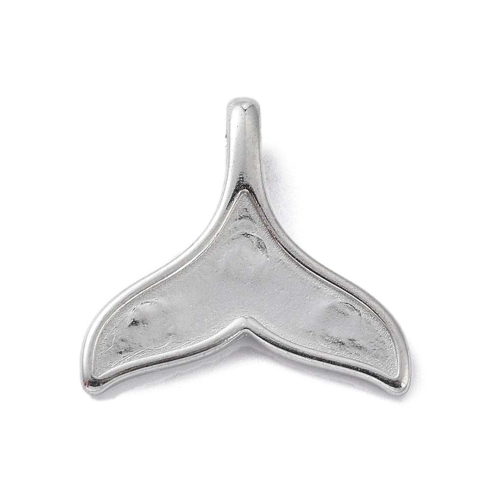 304 Stainless Steel Pendant Cabochon Settings Fishtail Stainless Steel ...