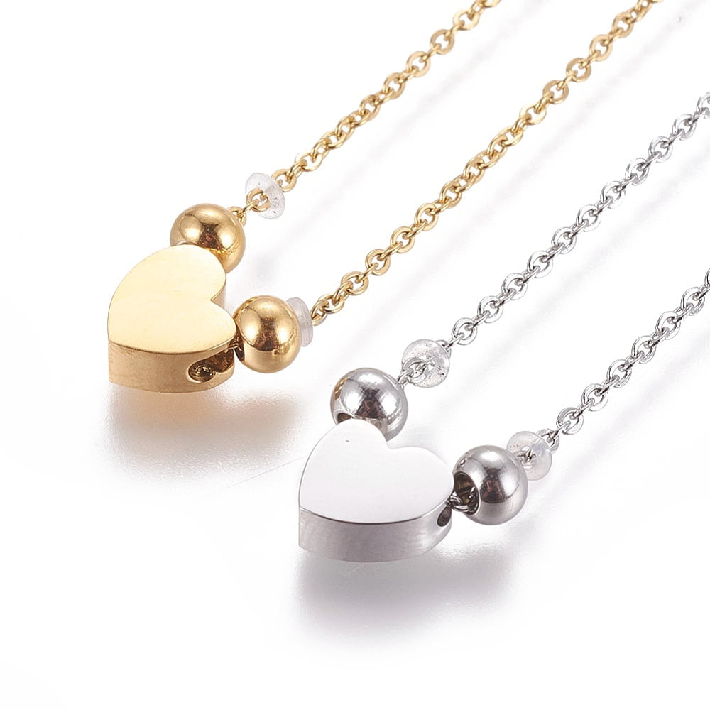304 Stainless Steel Pendant Necklaces Heart Mixed Color 15.94 inch(40 ...
