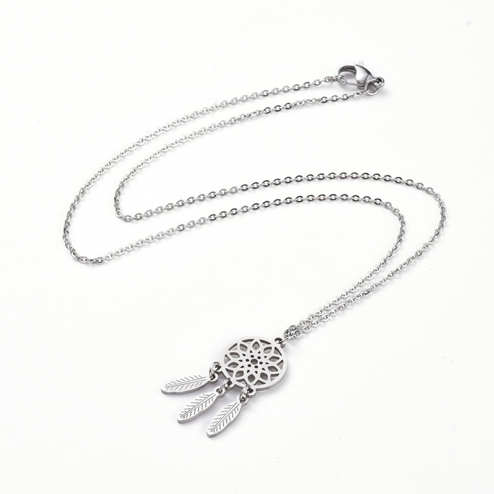 304 Stainless Steel Pendant Necklaces with Cable Chains Lobster Claw ...