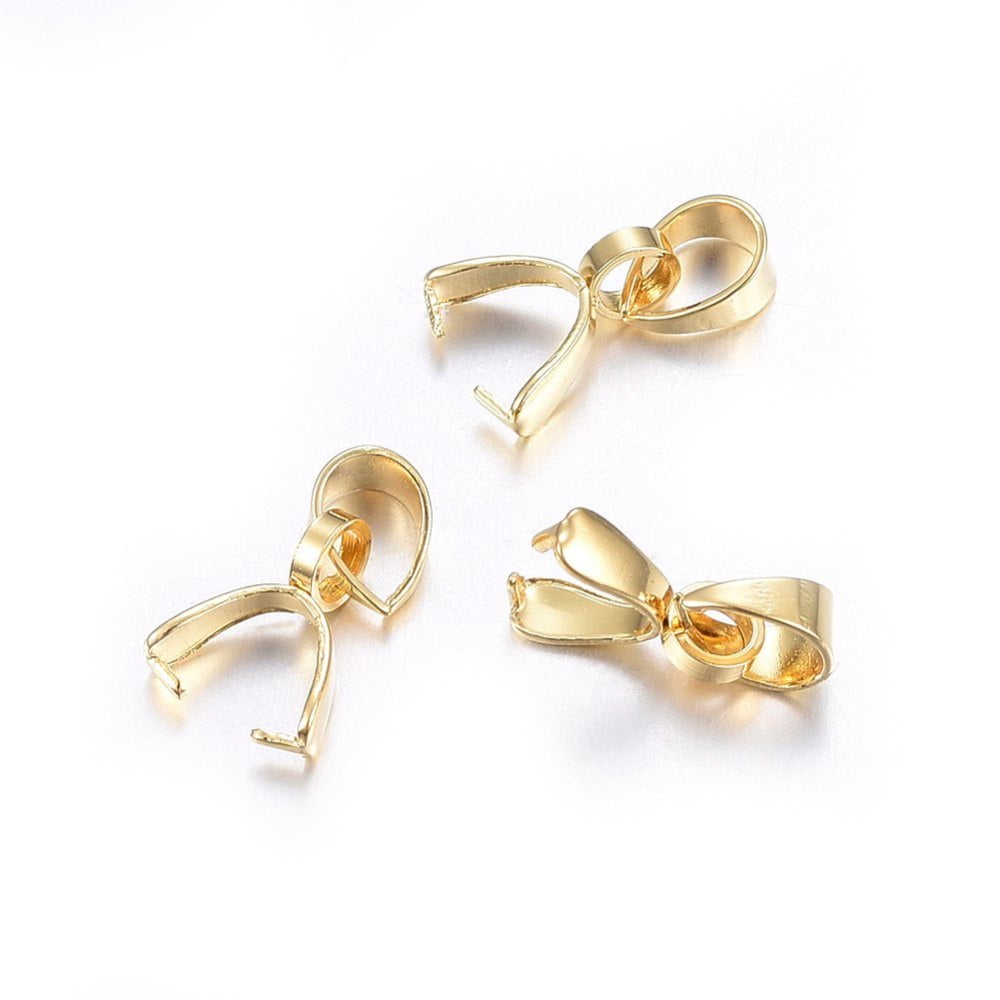 304 Stainless Steel Pendant Pinch Bails Golden 9x7x2.5mm Hole: 5x3.5mm ...