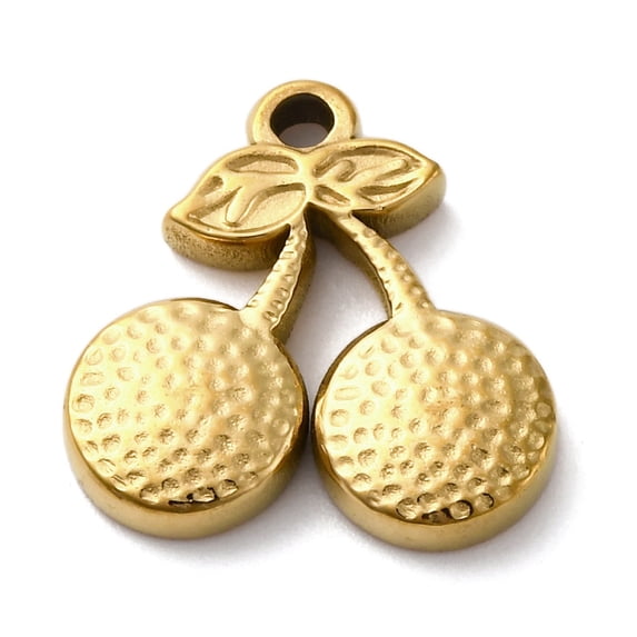 304 Stainless Steel Pendants Cherry Charm PVD Vacuum Plating Real 18K ...