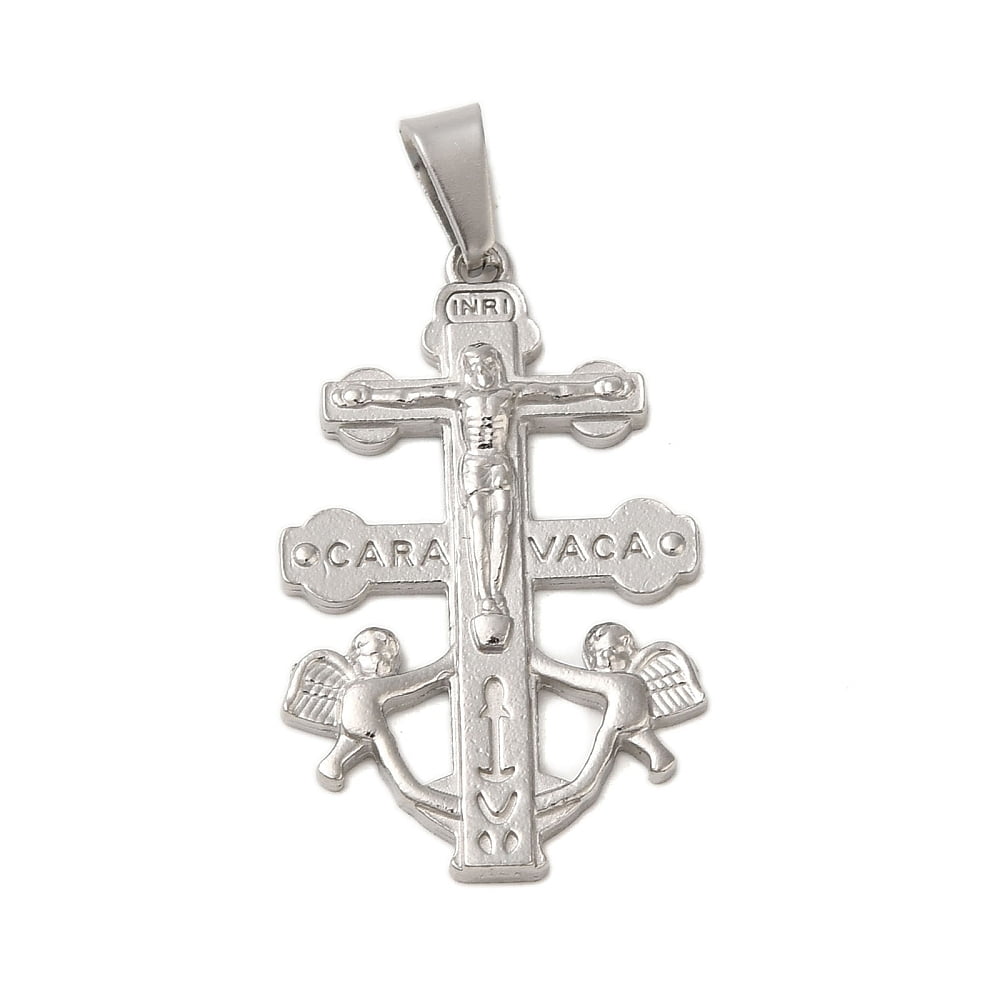 304 Stainless Steel Pendants Crucifix Charm Stainless Steel Color ...