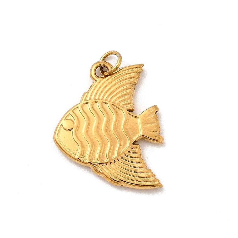 304 Stainless Steel Pendants Ion Plating(IP) Ocean Theme Real 18K ...