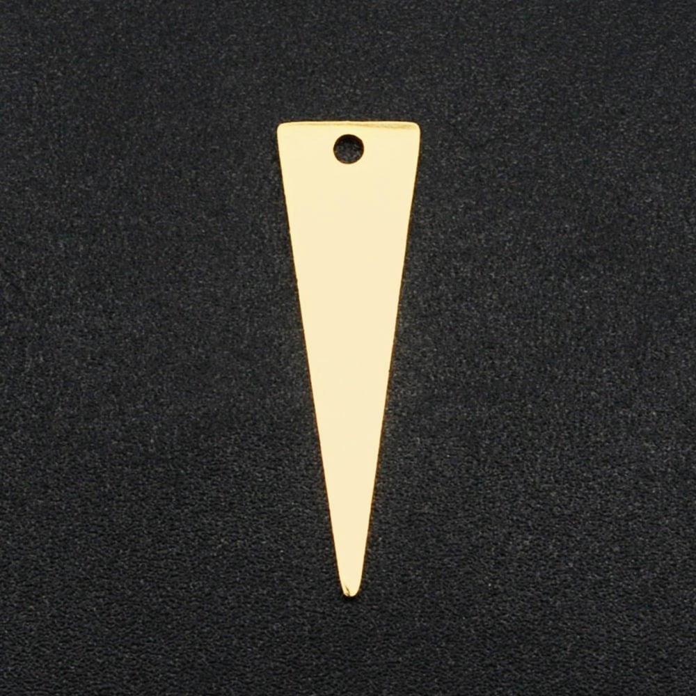 304 Stainless Steel Pendants Laser Cut Triangle Real 18K Gold Plated ...