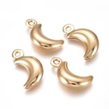 304 Stainless Steel Pendants Moon Golden 16x8x3mm Hole: 1.3mm DIY ...