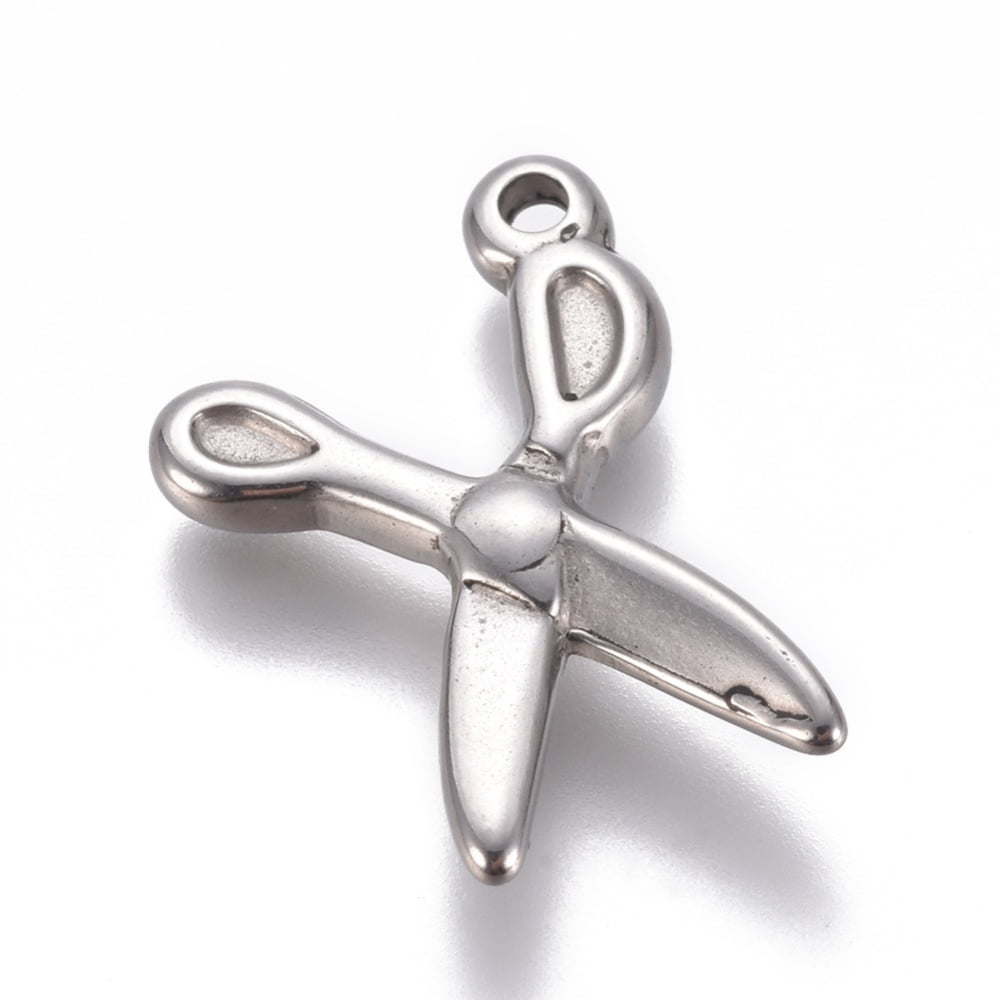 304 Stainless Steel Pendants Scissor Stainless Steel Color 20x14x3.2mm ...