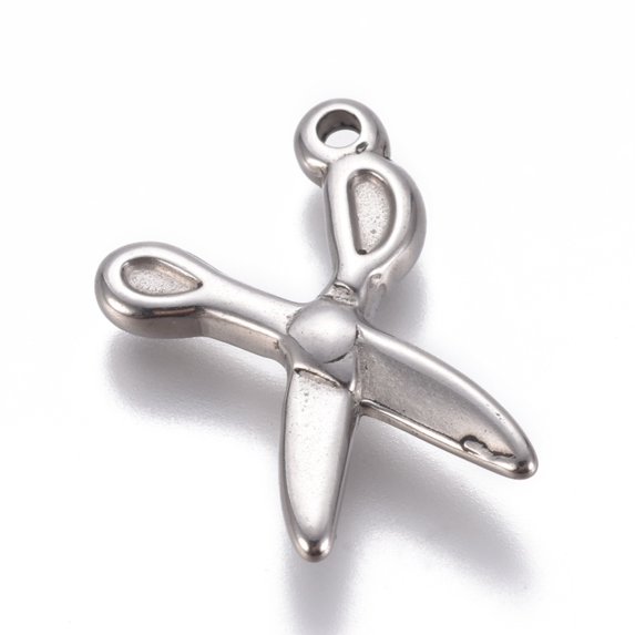 304 Stainless Steel Pendants Scissor Stainless Steel Color 20x14x3.2mm ...