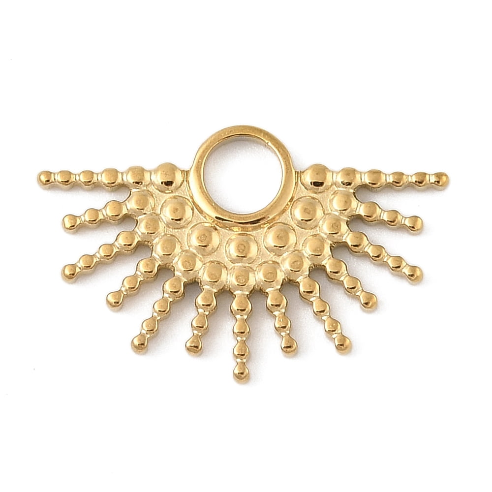 304 Stainless Steel Pendants Sun Charms PVD Vacuum Plating Real 18K ...
