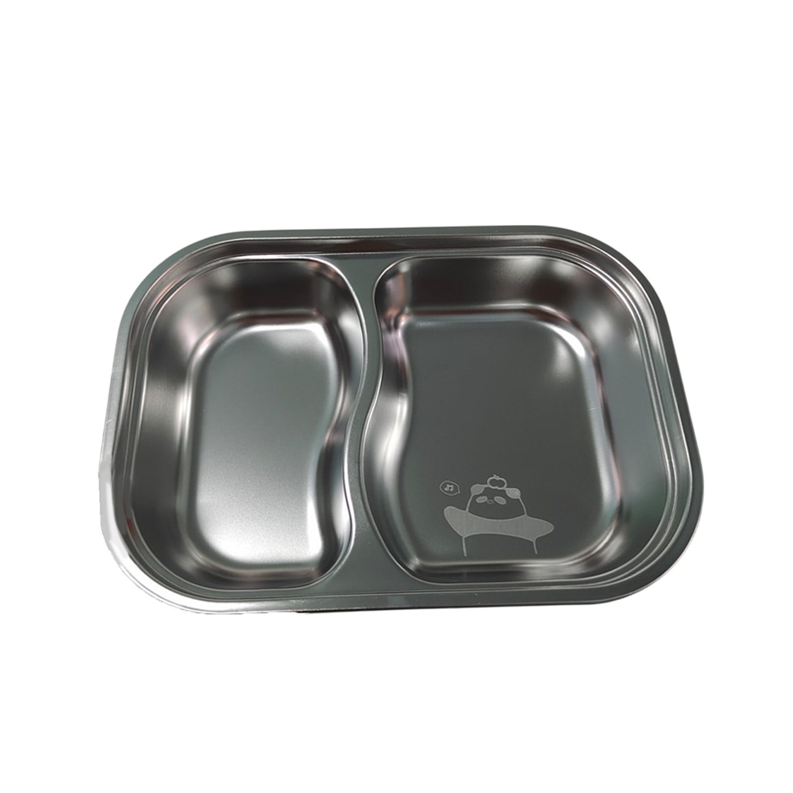 Mouliraty 304 Stainless Steel Plates 2 Size Divided Serving Tray ...