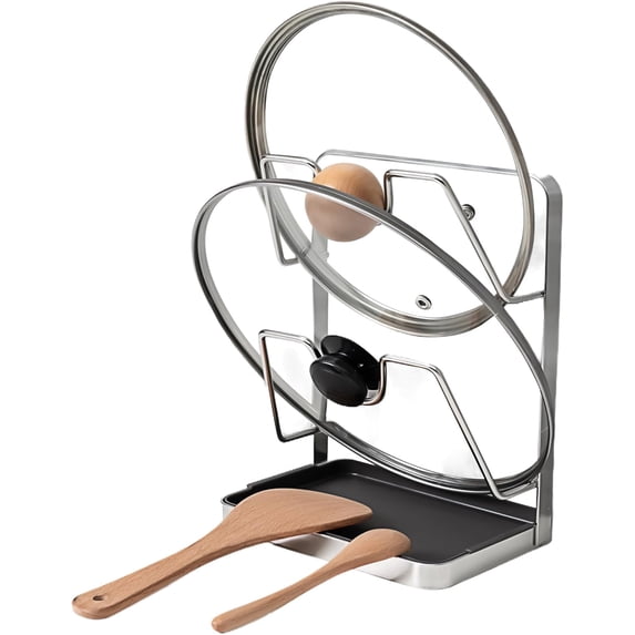 304 Stainless Steel Pot Lid Holder, 2-in-1 Multifunctional Pot Lid ...