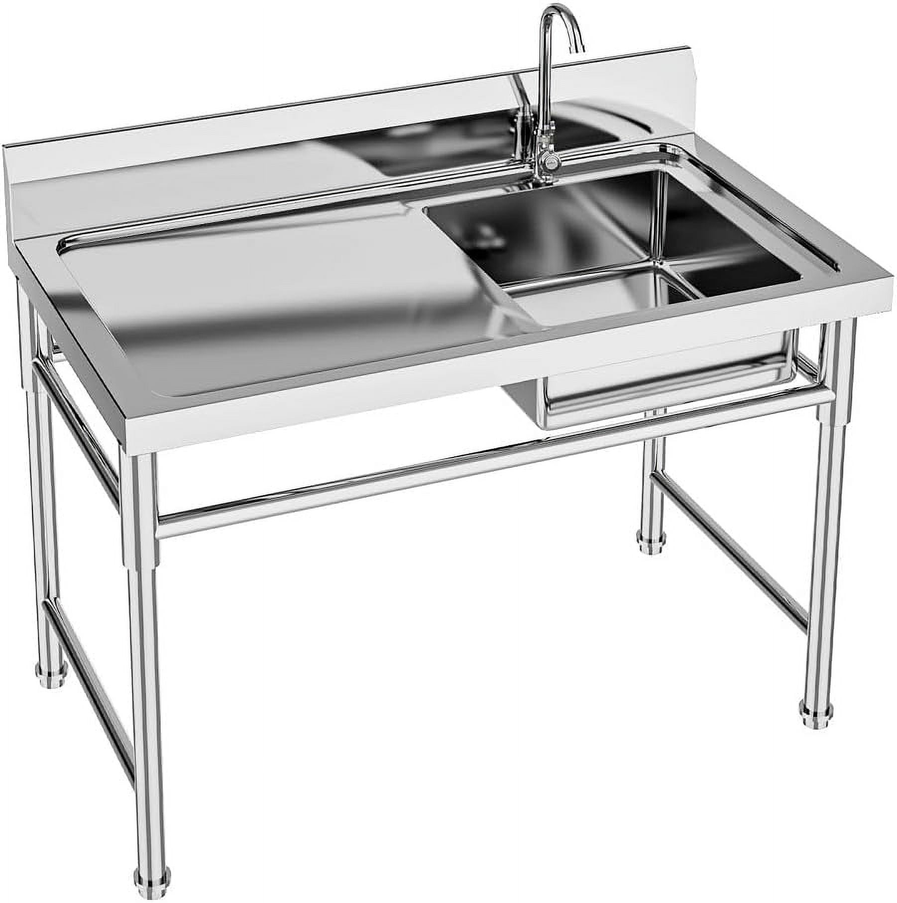 304 Stainless Steel Prep & Utility Sink Single Bowl Commercial Kitchen ...