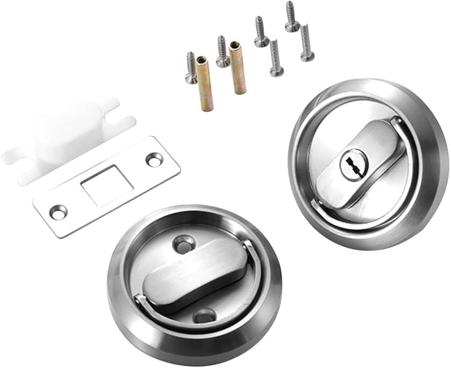 304 Stainless Steel Privacy Door Latch Lock Doorknob with Keys for ...