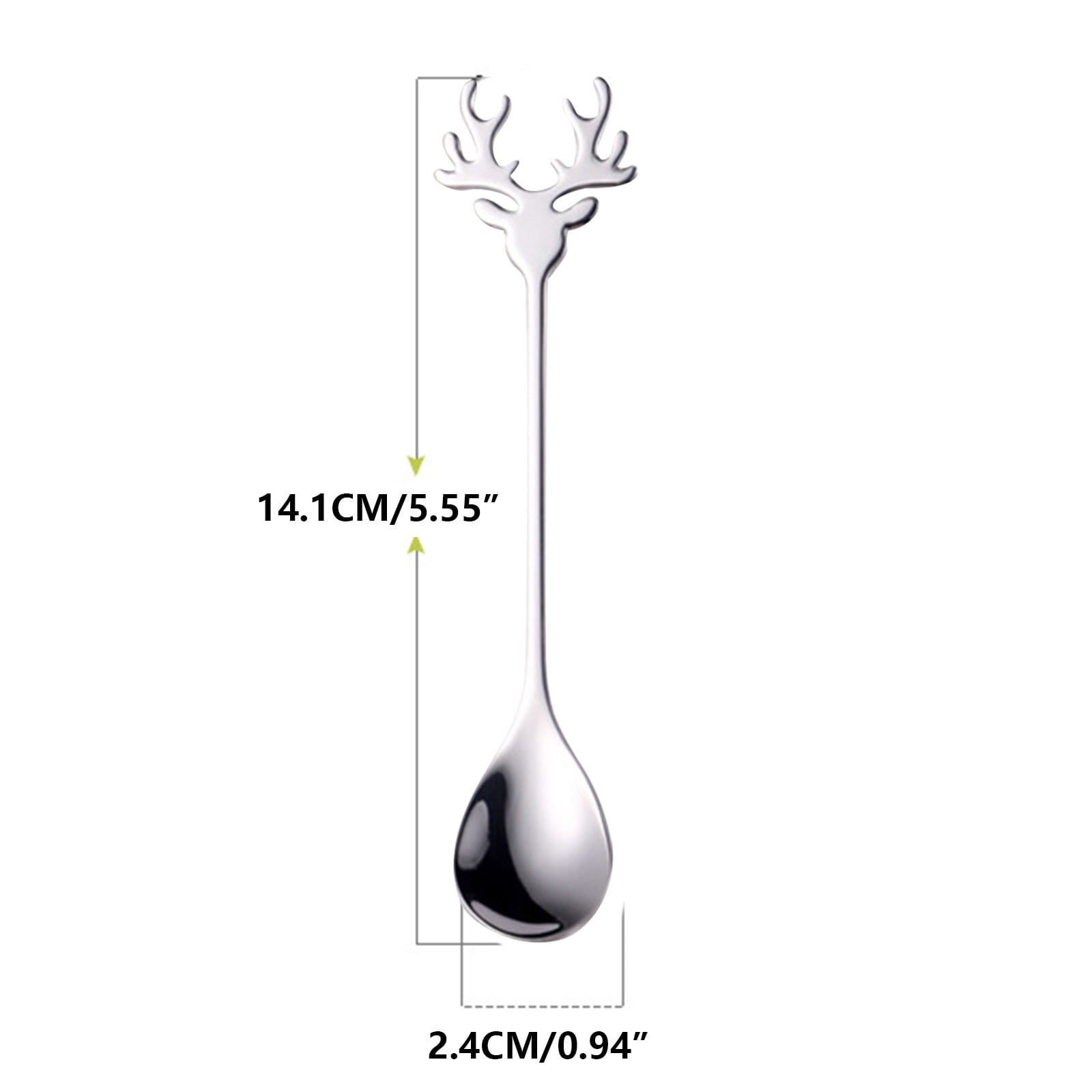 304 Stainless Steel Reindeer Spoon, Decorative Coffee Stirrer - Silver ...