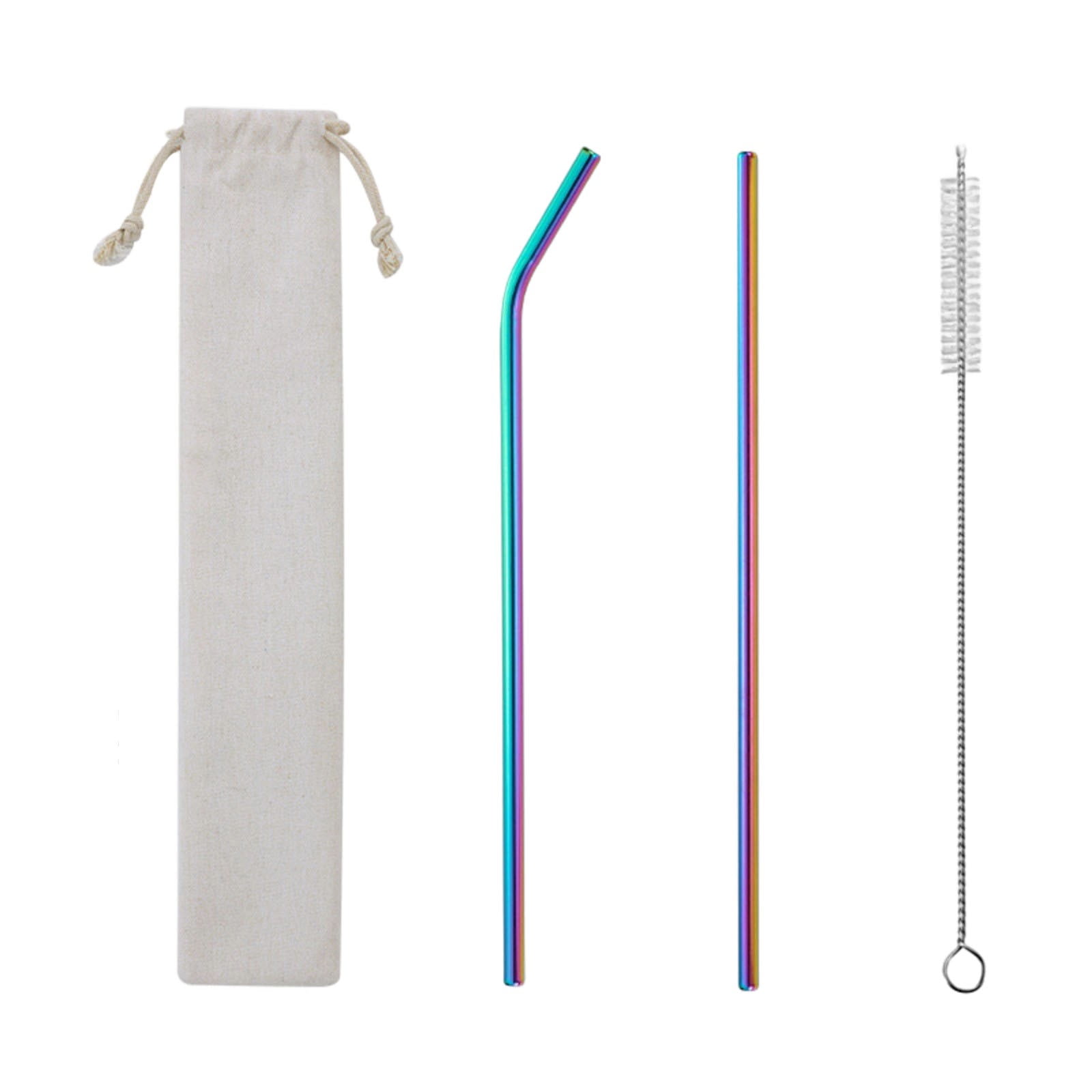 304 Stainless Steel Reusable Straws Set - 5 Colorful Metal Drinking ...