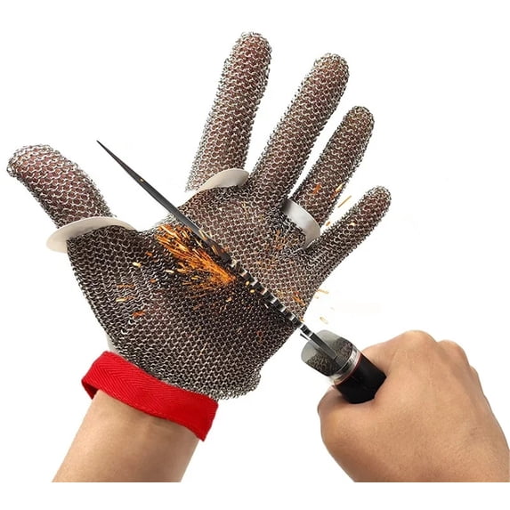 304 Stainless Steel Ring Steel Wire Cutting Gloves Grade 5 Hand Safety ...
