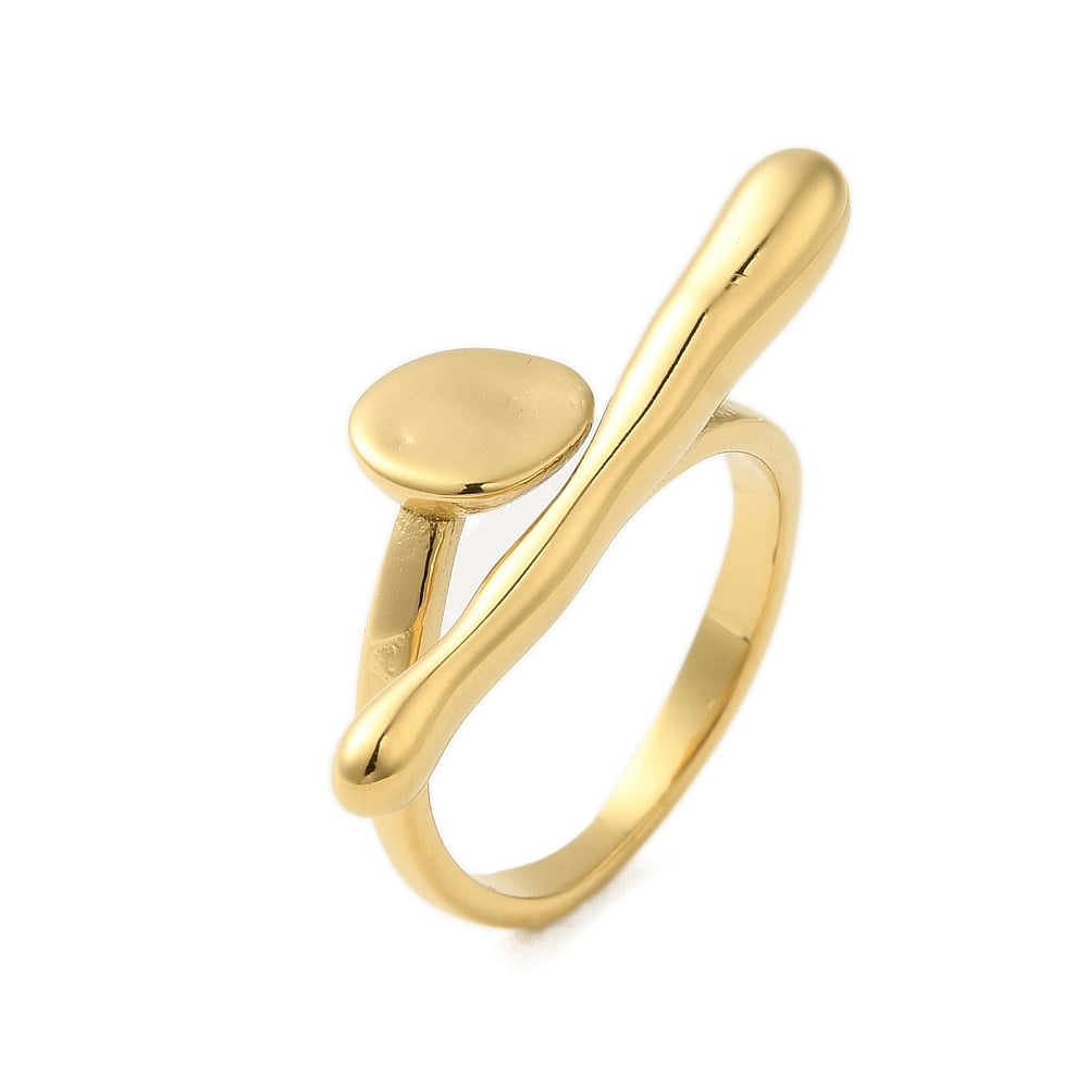 304 Stainless Steel Rings for Women Golden Size 6(16.5mm) - Walmart.com