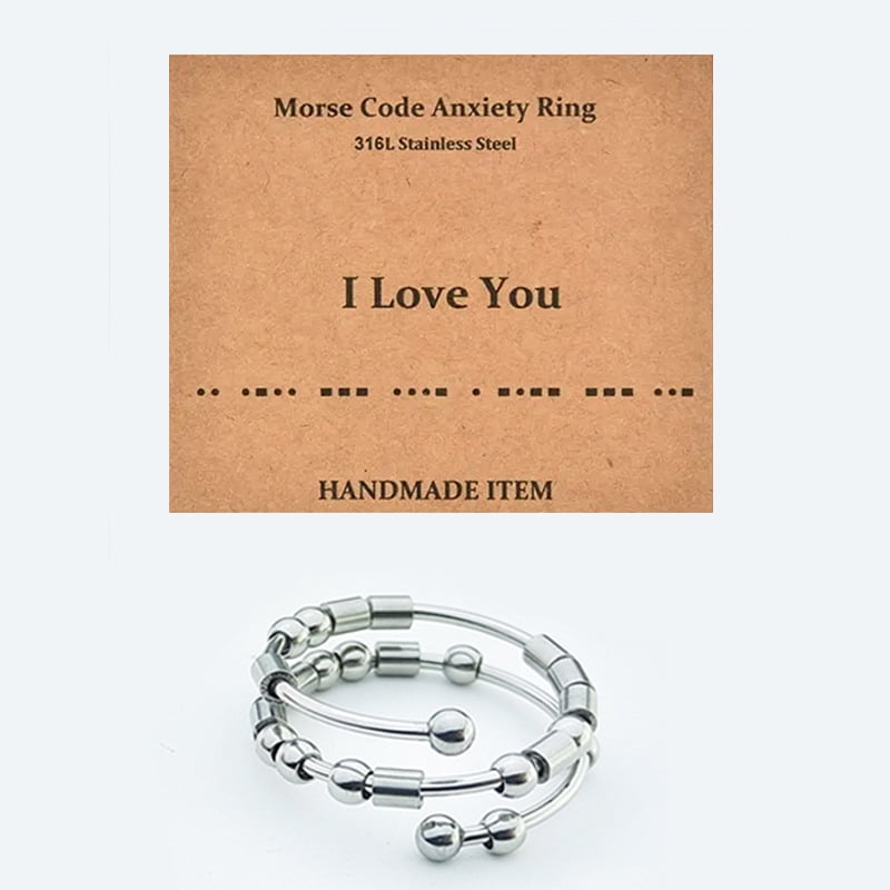 304 Stainless Steel Rotating Cuff Rings I Love You Fidget Spinner Ring ...