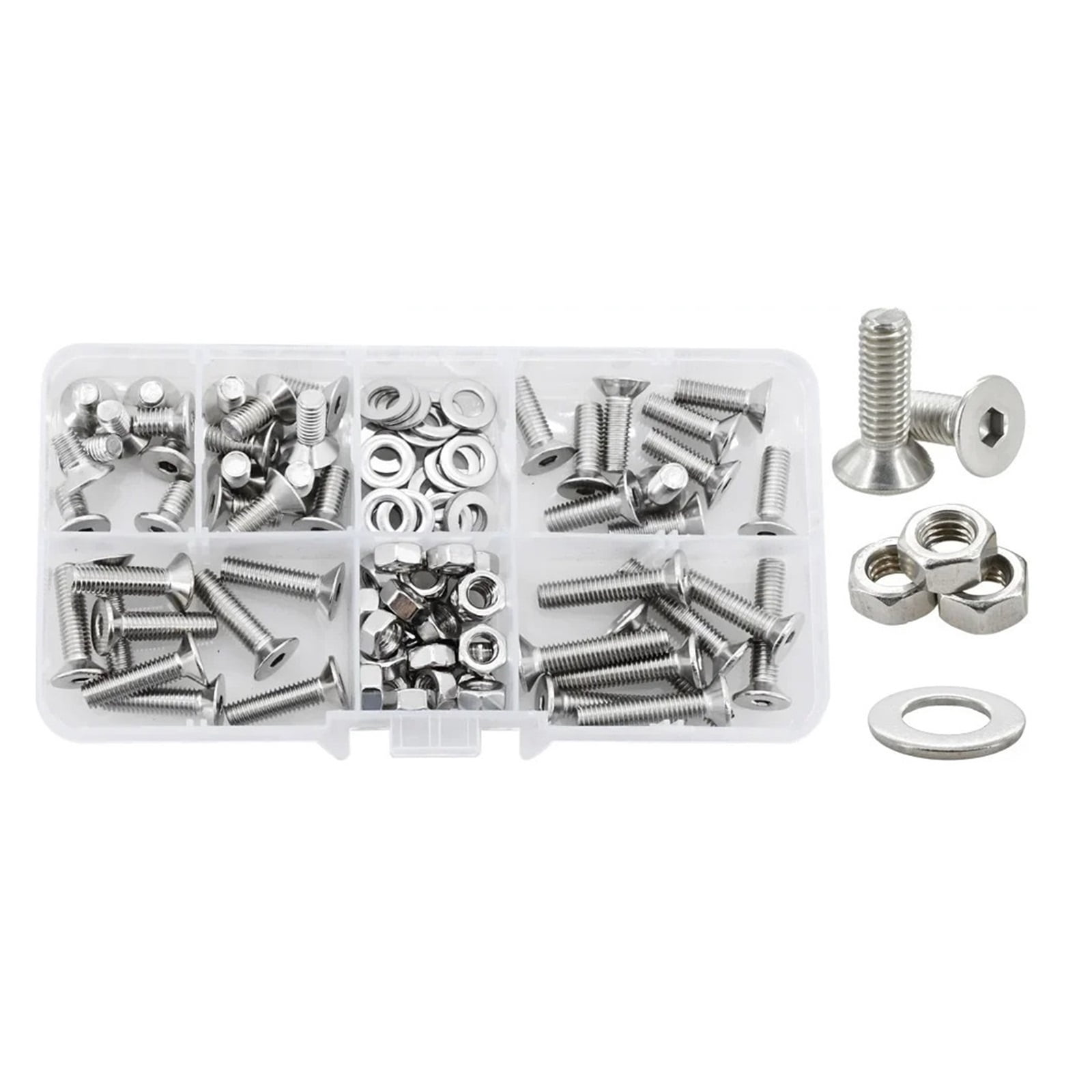 304 Stainless Steel Screw Bolt Nut Washer Kit Countersunk Machine ...