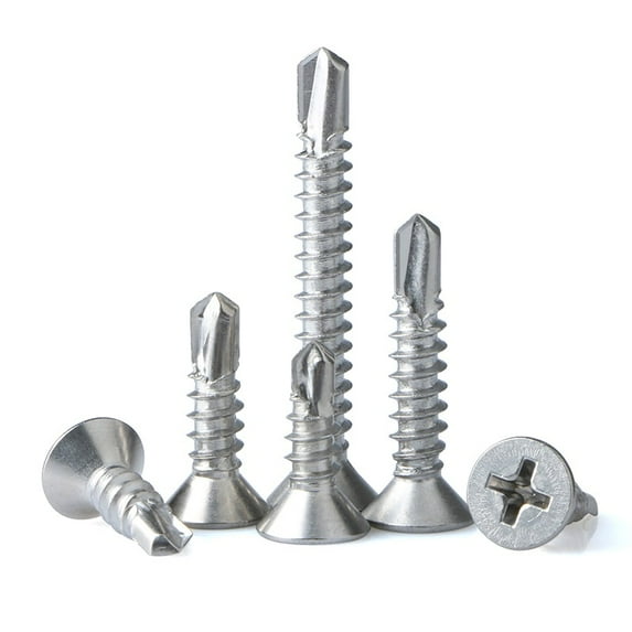304 Stainless Steel Self-drilling Screw Cross Wood Screws Flat Head ...