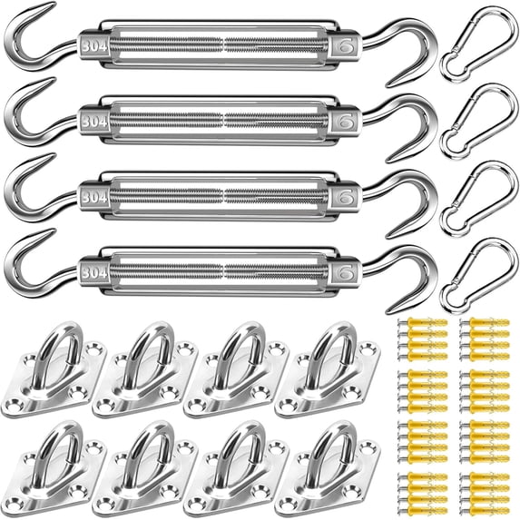304 Stainless Steel Shade Sail Hardware Kit, M6 Canopy Hardware for ...