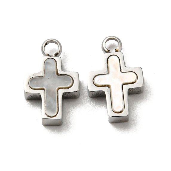304 Stainless Steel Shell Charms Stainless Steel Color 10.5x6.5x2.5mm ...